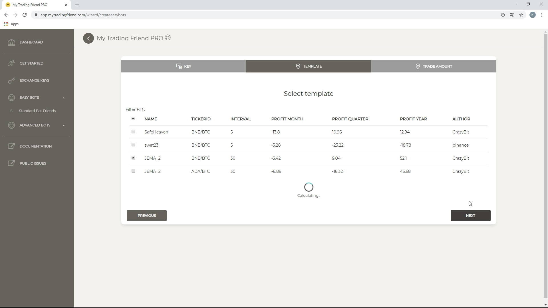 Easy Bots - MyTradingFriend - documentation